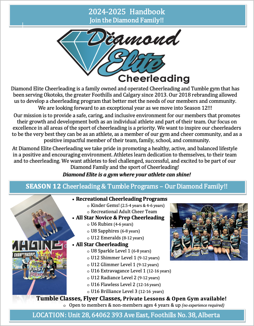 Season 12 Handbook – Season 12 at Diamond Elite Cheerleading